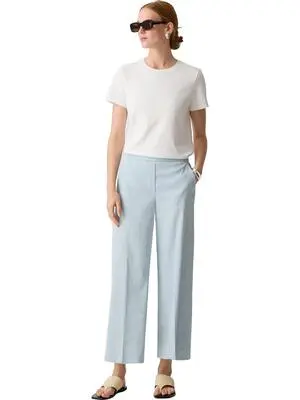Theory Classic Straight Pant In Good Linen - Pearl Blue