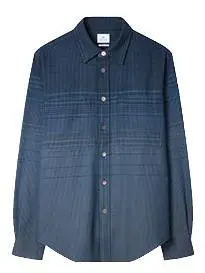 Paul Smith Dark Gradient Check Cotton Shirt - Blue