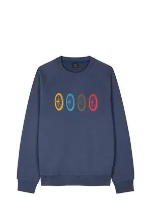 Paul Smith Embroidered Wheels Sweatshirt - Blue