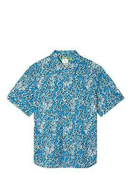 Paul Smith Field Floral' Cotton Seersucker Shirt - Blue