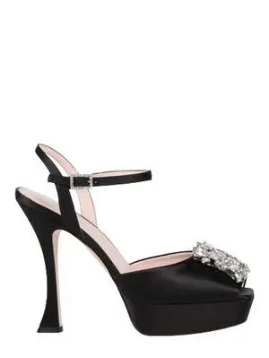 ROGER VIVIER Textile Fiber Sandals - Black