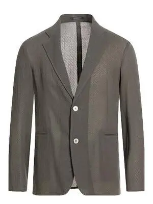 Emporio Armani Single-breasted Virgin Wool Blazer - Green