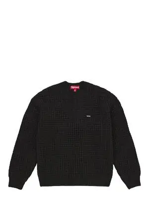 Supreme Small Box Waffle Sweater - Black