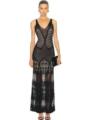 BLUMARINE Sleeveless Open Knit Dress