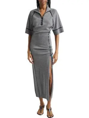 Coperni Technical Merino Wool Midi Sweater Dress - Grey Grey