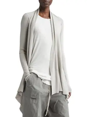 Rick Owens Open Front Virgin Wool Cardigan - Pearl