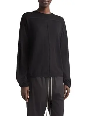 Rick Owens Virgin Wool Crewneck Sweater - Black