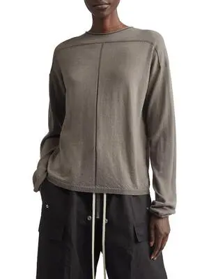 Rick Owens Virgin Wool Crewneck Sweater - Dust