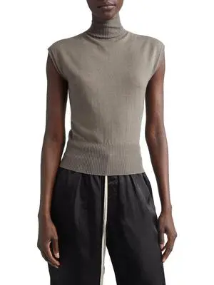 Rick Owens Virgin Wool Turtleneck Sweater - Dust
