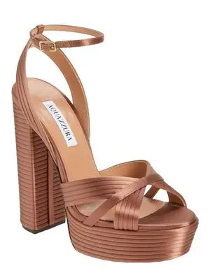 AQUAZZURA Sundance Platform Sandal - Walnut