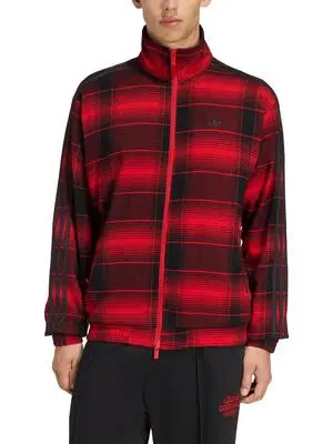 Adidas Plaid Track Jacket - Better Scarlet/black/