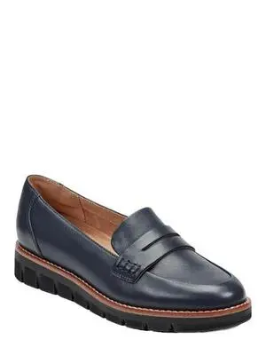 Easy Spirit Velia Penny Loafer - Dark Blue Leather