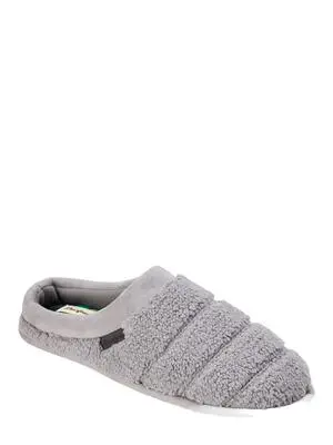DEARFOAMS Asher Quilted Plaid Clog Slipper Medium Grey