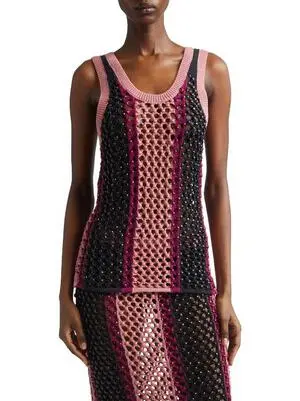 DIOTIMA Dennis Marina Embellished Sweater Tank - Guava Multi