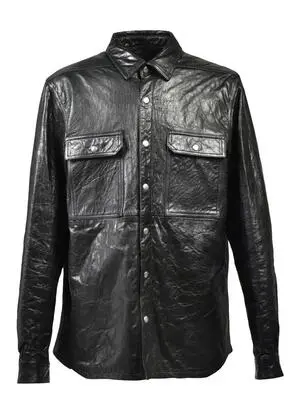 Rick Owens Flap-pocket Leather Shirt - Black
