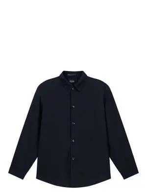 Giorgio Armani Chevron Viscose Twill Shirt Jacket - Black
