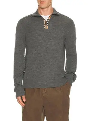 Burberry Cameron Quarter Zip Sweater - Grey