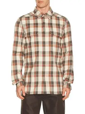 Rick Owens Outershirt In Beige - Milk Plaid