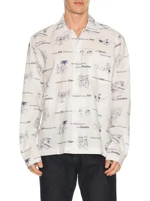 PALMES Sunshine Linen Shirt In White - Off White