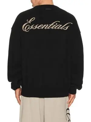 Fear Of God Waffle Crewneck Sweater In Black - Vintage Black
