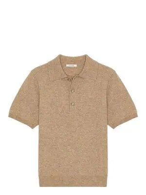 ENTIRE STUDIOS Short Sleeve Knit Polo - Camel