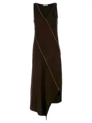 JIL SANDER Asymmetric Hem Dress - Brown