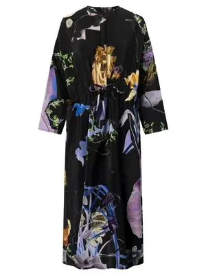 ANNTIAN Floral Print Dress - Black