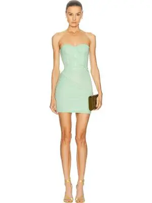 Blumarine Strapless Mini Dress - Green Lily