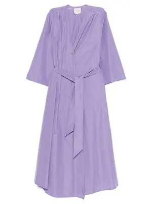 FORTE_FORTE Cotton Blend Midi Dress - Purple