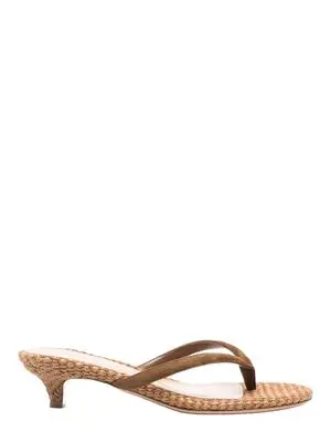 GIANVITO ROSSI Heeled Thong Sandals - Brown