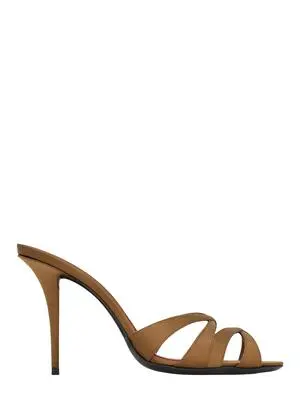 Saint Laurent Satin Chandelle 95 Mules - Brown