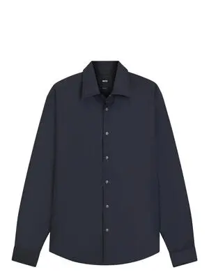 BOSS Regular-fit Overshirt With Padding - Dark Blue
