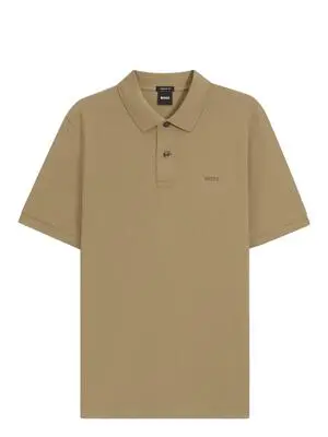 BOSS Pallas Polo Shirt In Cotton Piqué With Embroidered Logo Khaki