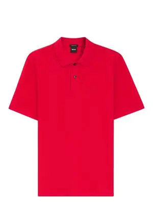 BOSS Pallas Polo Shirt In Cotton Piqué With Embroidered Logo Red