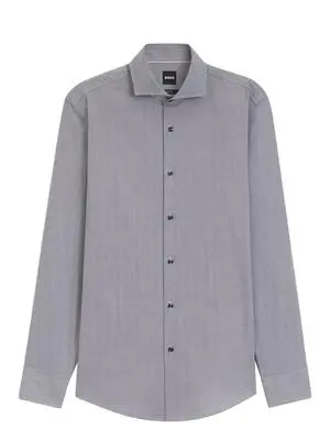 BOSS Easy-iron Slim-fit Shirt In Stretch Cotton - Grey