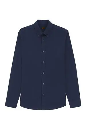 BOSS Regular-fit Shirt In Stretch-cotton Dobby - Light Blue