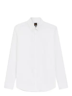 BOSS Regular-fit Shirt In Stretch-cotton Dobby - White