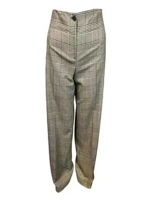 D.exterior Checked Trousers - Brown
