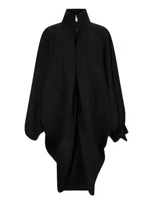DARKPARK Draped Zip-up Coat - Black