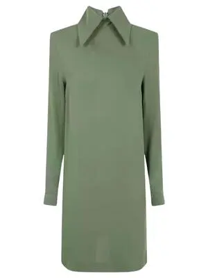 SEMICOUTURE Gianii Collared Mini Dress - Green