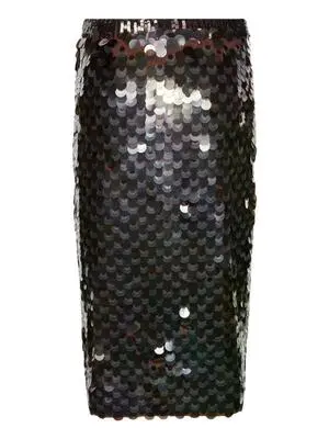 P.a.r.o.s.h Sequin Embellished Midi Skirt - Brown