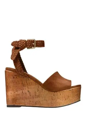 JIMMY CHOO Braided-strap Platform Sandals - Brown
