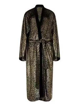 Roberto Cavalli Fil Coupé Leopard-print Coat - Gold