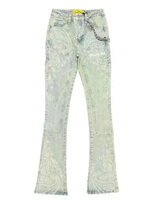 GUAPI Crystal-studded Paisley-print Jeans - Neutrals