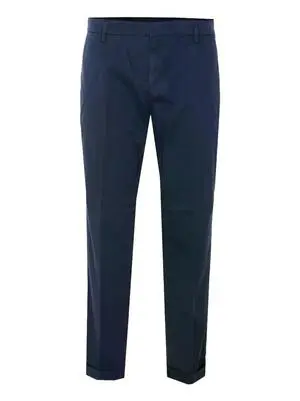 DONDUP Cuffed Trousers With Button Closure - Blue