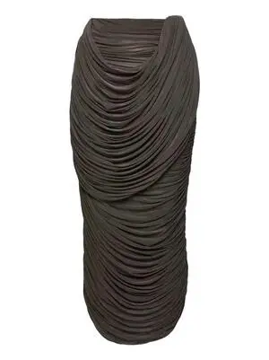 Magda Butrym Draped Midi Skirt - Brown