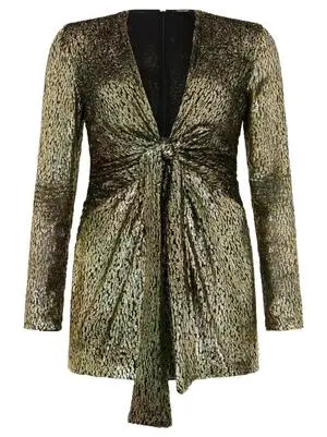 Roberto Cavalli Fil Coupé Leopard-print Mini Dress - Gold