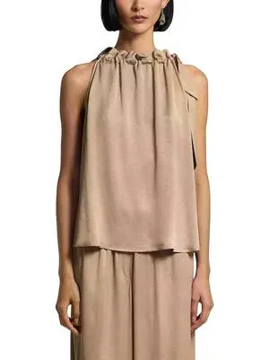 Peserico Ruched Detail Top - Neutrals