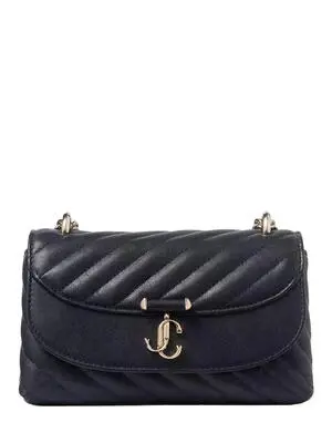 JIMMY CHOO Quilted Cross-body Bag With Logo Plaque - Blue
