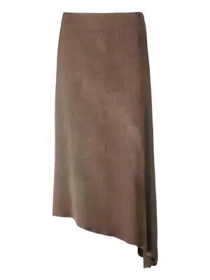 PESERICO Asymmetric Hem Midi Skirt